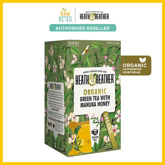 Heath & Heather Organic Green Tea with Manuka Honey 40g/20 bags (Glute ...