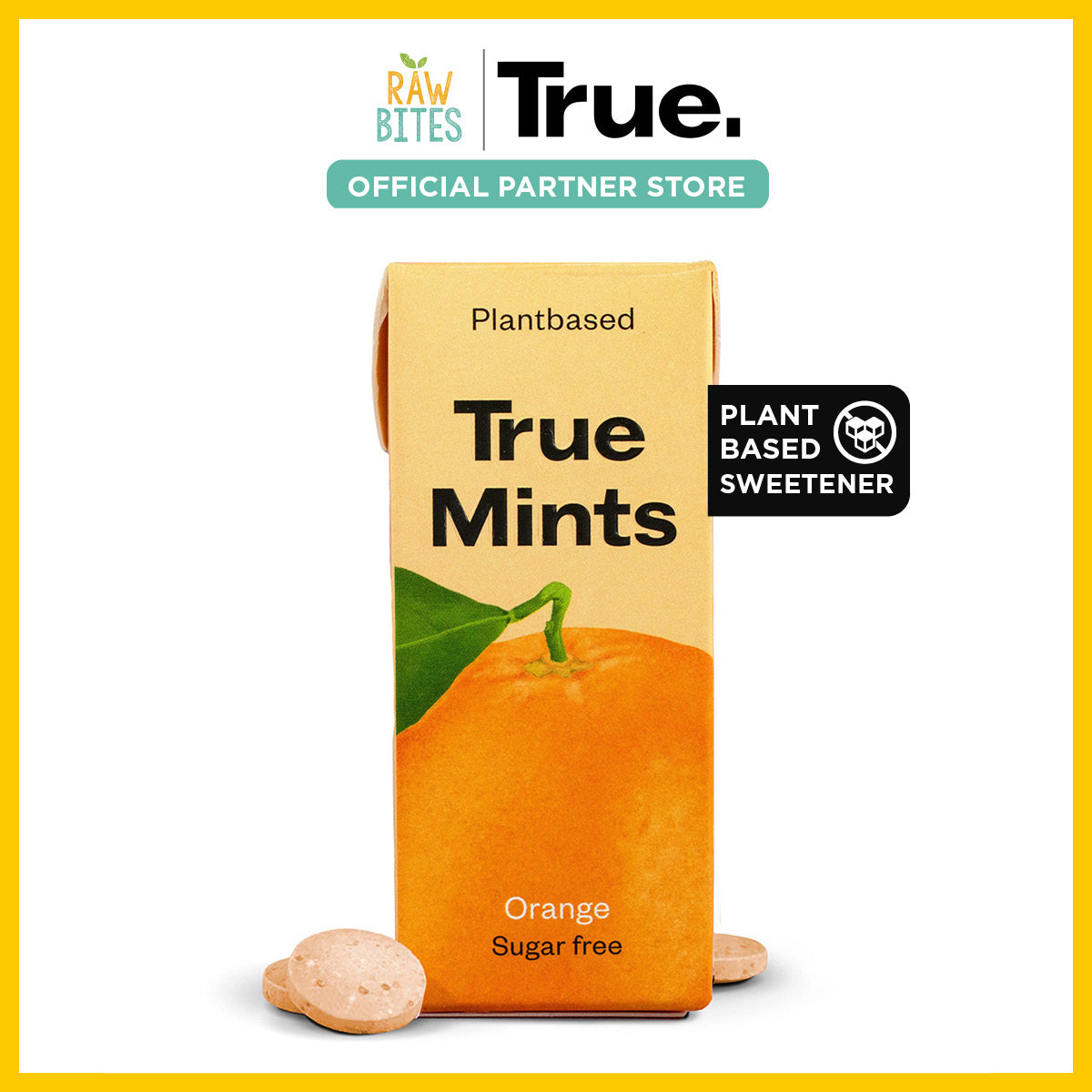 True Mints Orange 13g/20pcs (Natural Flavors, Plantbased Sweetener, Ve ...