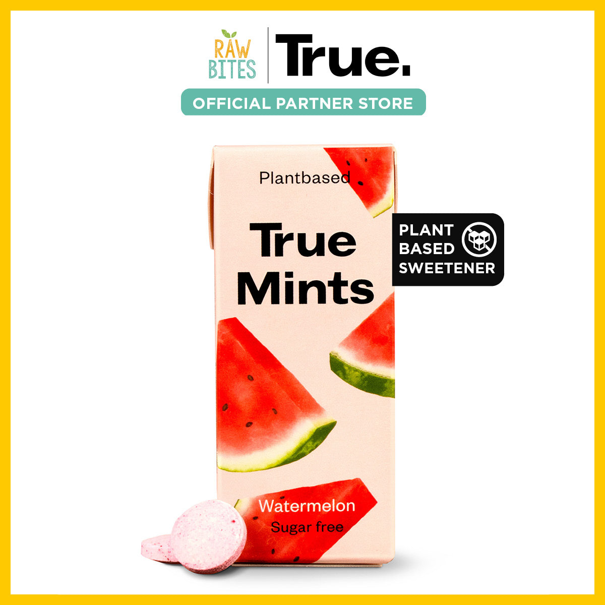 True Mints Watermelon 13g/20pcs (Natural Flavors, Plantbased Sweetener ...