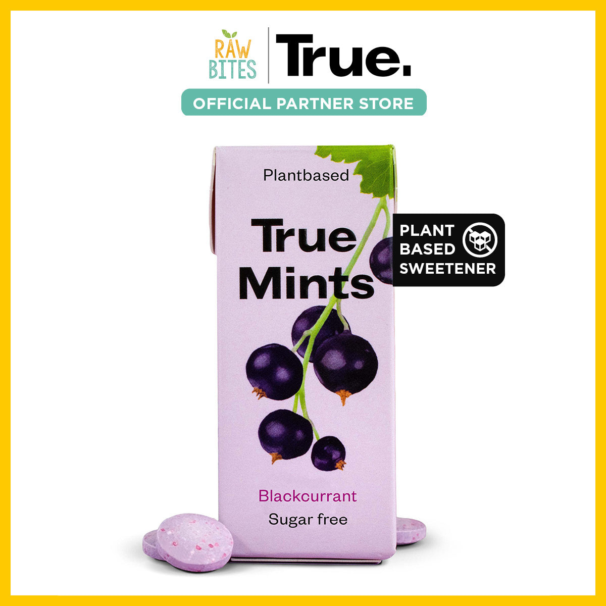 True Mints Blackcurrant 13g/20pcs (Natural Flavors, Plantbased Sweeten ...