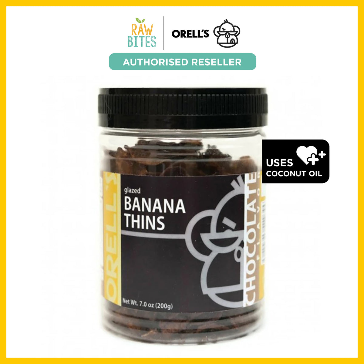 Orell's Glazed Banana Thins Chocolate Flavor 200g (Cooked with Coconut ...