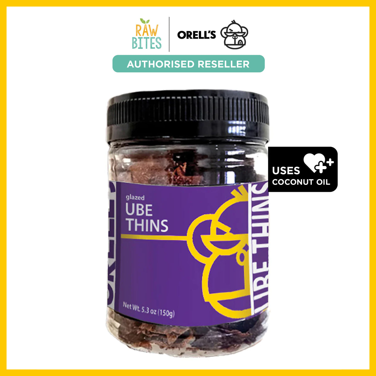 Orell's Glazed Ube Thins 150g (Cooked with Coconut Oil, Sustainable Fa ...
