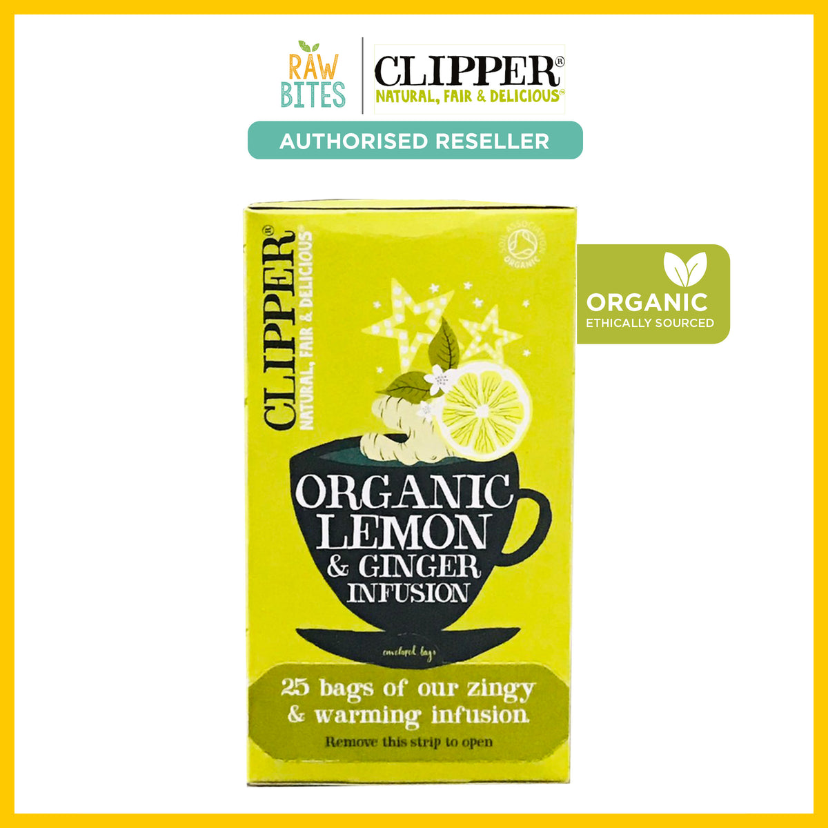 Clipper Organic Lemon & Ginger Tea 63g/25g (Ethically, Organic, Vegan ...