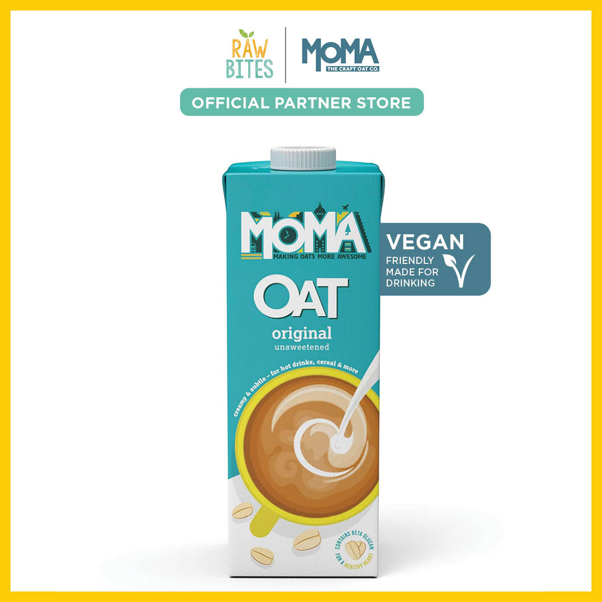 MOMA Original Oat Milk 1L (No Added Sugar, Vegan) — Raw Bites