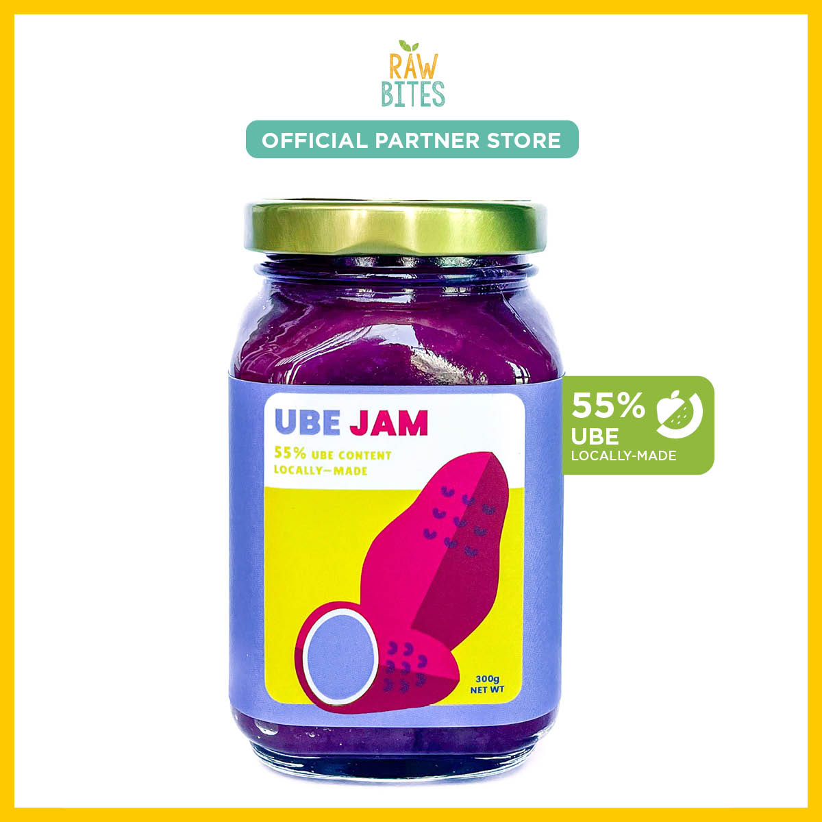 Raw Bites Ube Jam 300g (55% Ube, Locally Made)