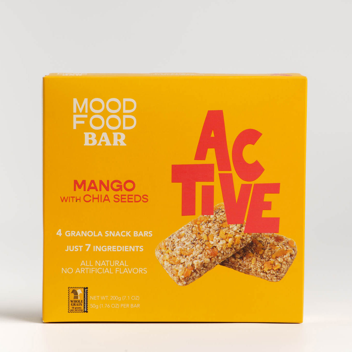 Mood Food Bar Active - Mango with Chia Seeds [4 x 50g] (All Natural, N ...