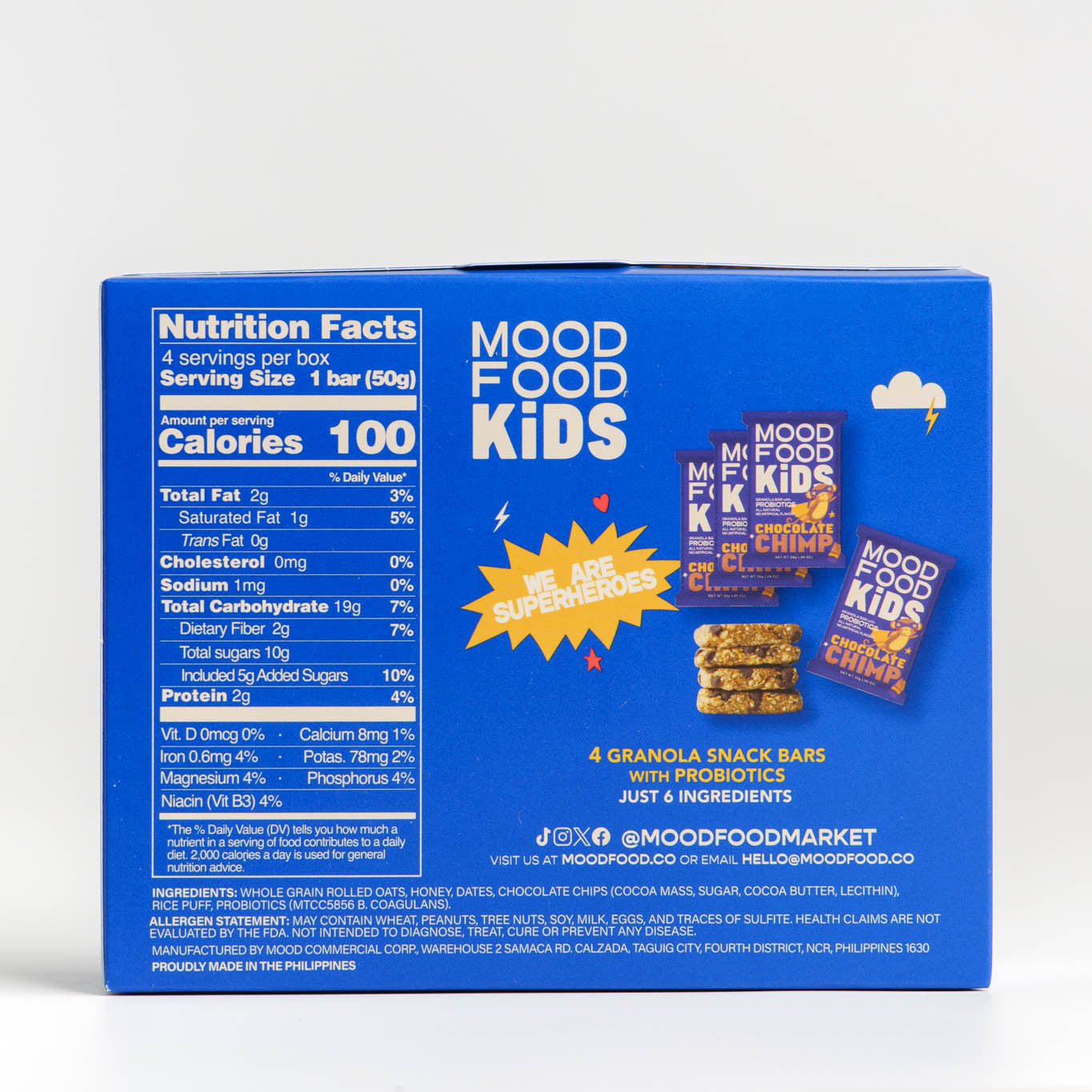 Mood Food Kids Chocolate Chimp [4 x 28g] (All Natural, No Refined Suga ...