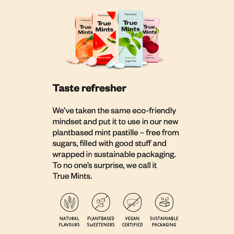 True Mints Passion Fruit 13g/20pcs (Natural Flavors, Plantbased Sweete ...