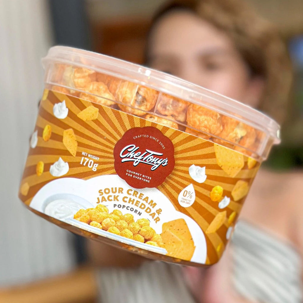 Chef Tony's Sour Cream & Jack Cheddar Popcorn 170g (0 Trans Fat, Halal ...
