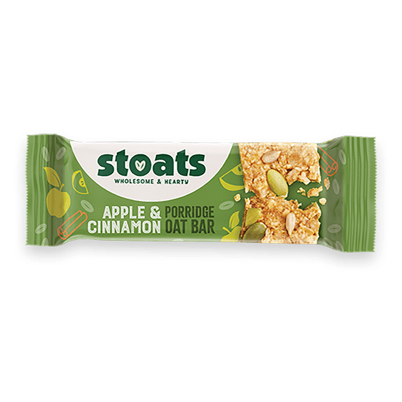 Stoats Apple & Cinnamon Porridge Oat Bars [4 bars x 42g] (All Natural ...