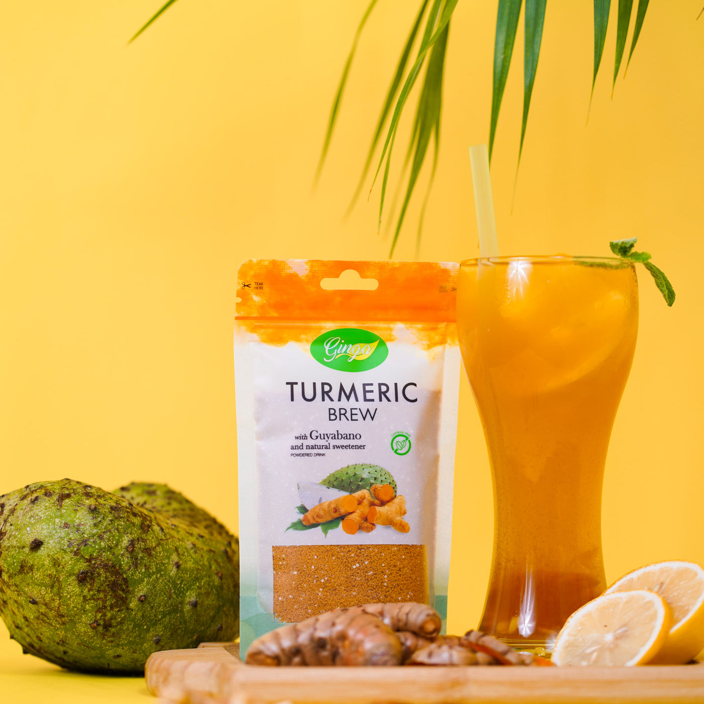 Ginga Turmeric Brew with Guyabano 100g (All Natural, Caffeine Free ...