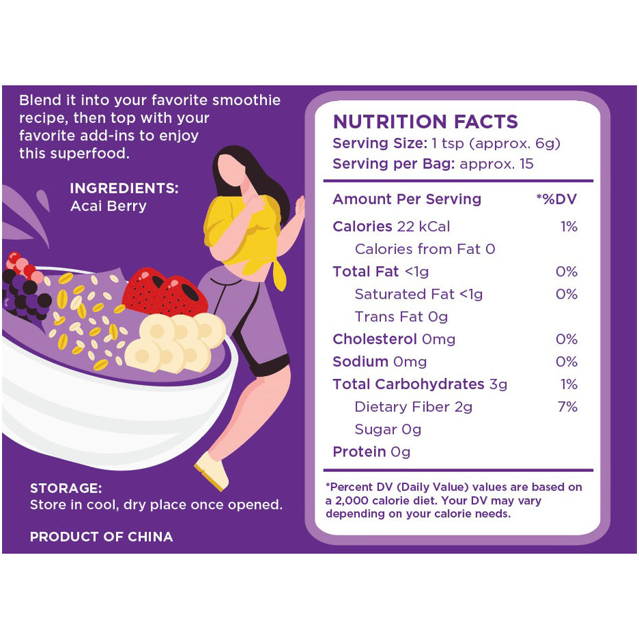 Raw Bites Acai Berry Powder 90g (High in Antioxidants)