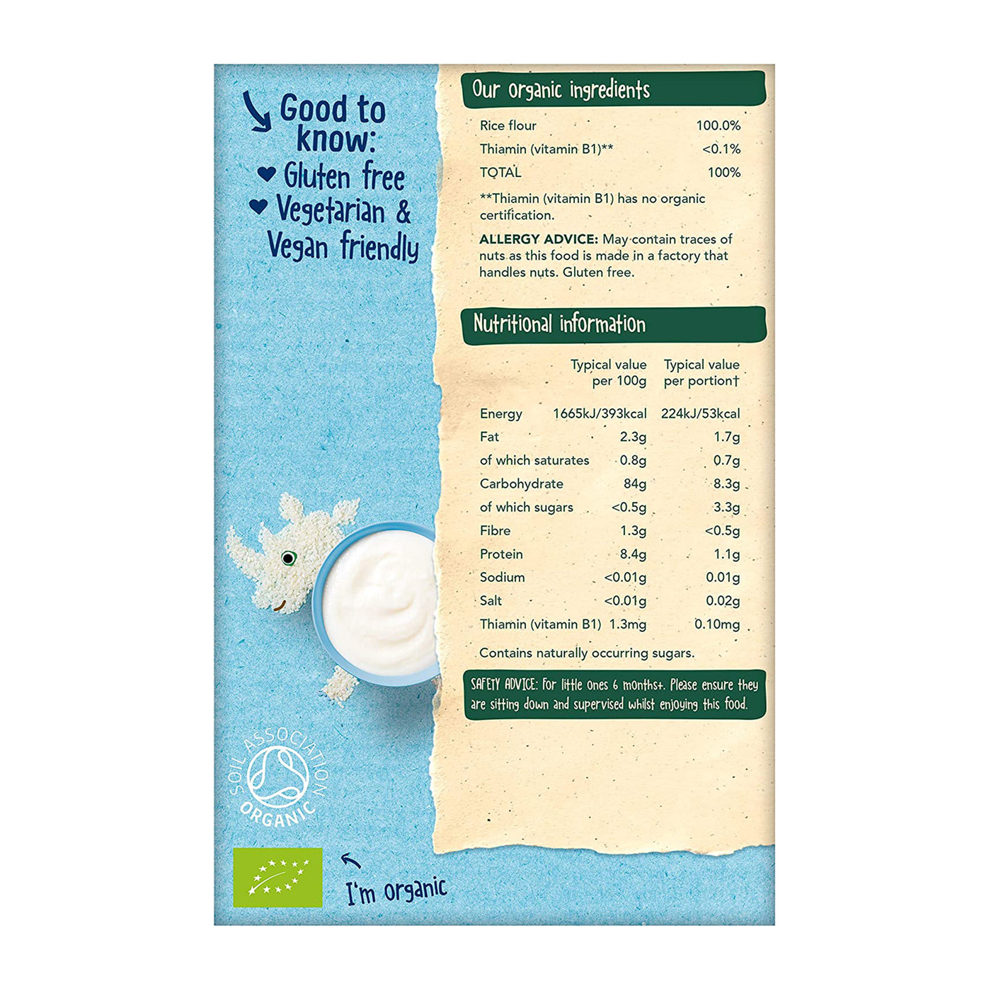 Organix Baby Rice 100g [6 mos+] (Organic, No Added Sugar) — Raw Bites