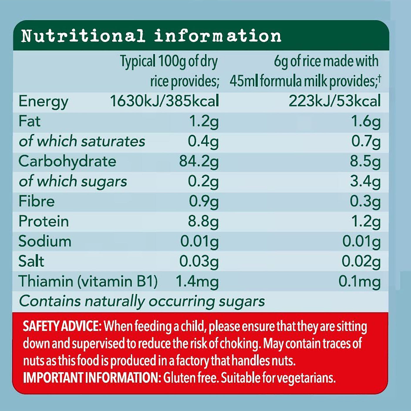 Organix Baby Rice 100g [6 mos+] (Organic, No Added Sugar) — Raw Bites