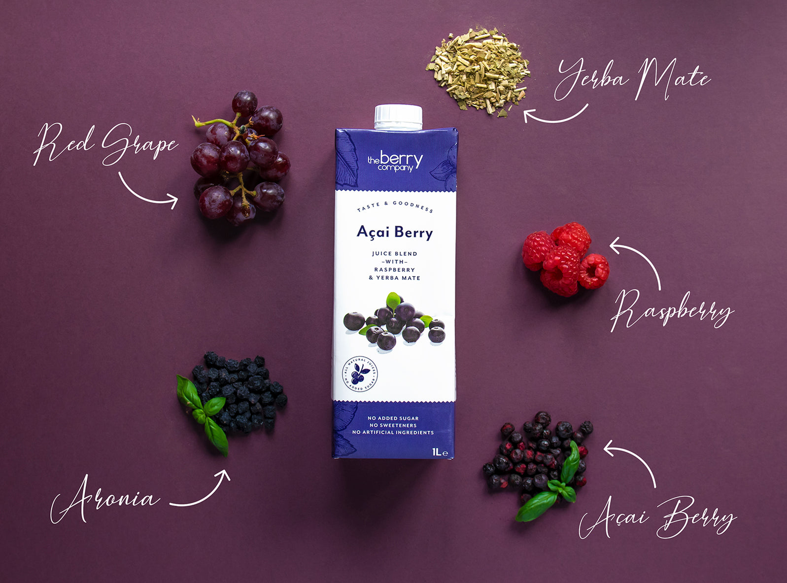 The Berry Company No Sugar Added Acai Berry Juice 1L (No Sugar Added ...